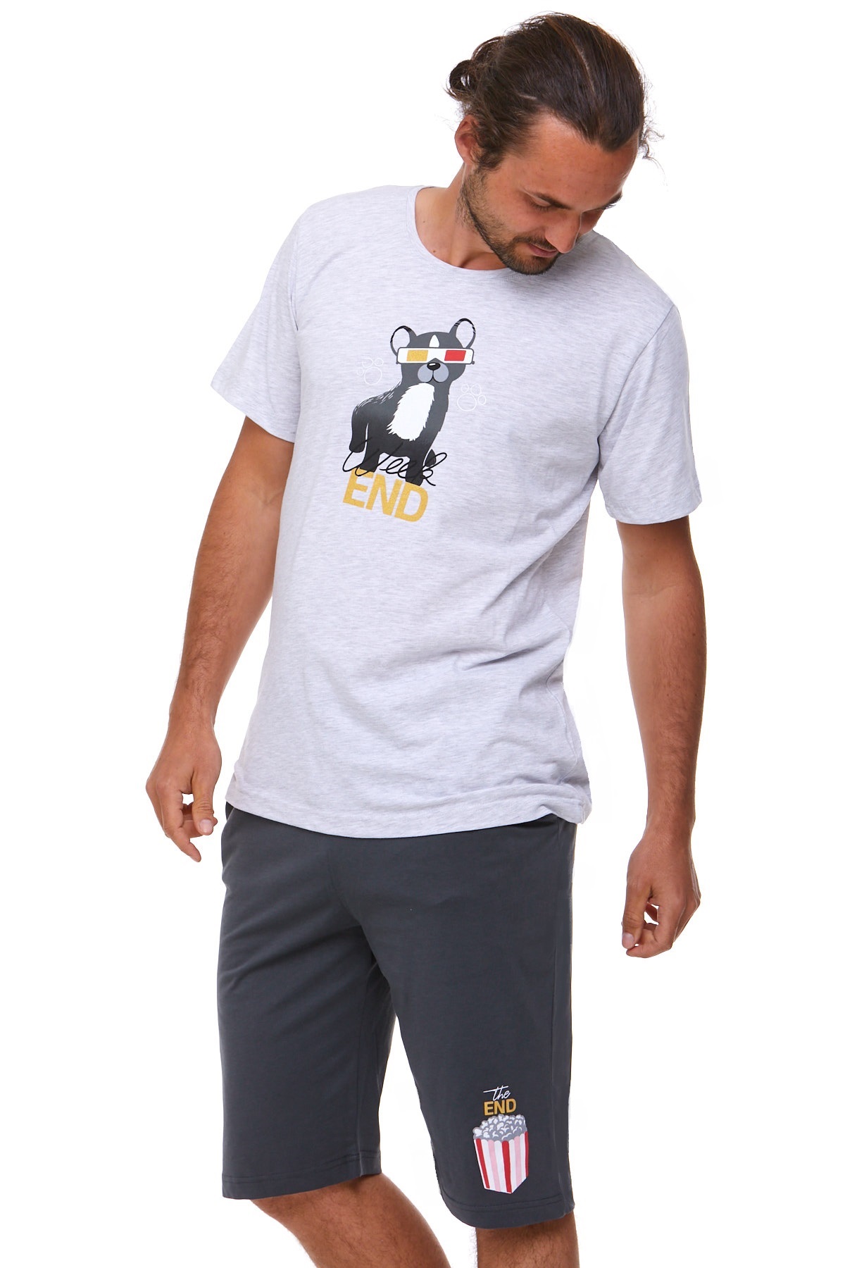 Pyžamo pro muže,pyžamo třičtvrteční nohavice,krátké pyžamo pánské ...