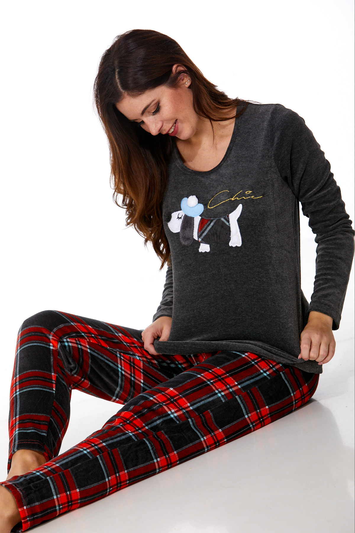 Pyžamo dámské teplé,teplé pyžamo pro ženy,pyžamo dívčí teplé 1B1003 ...