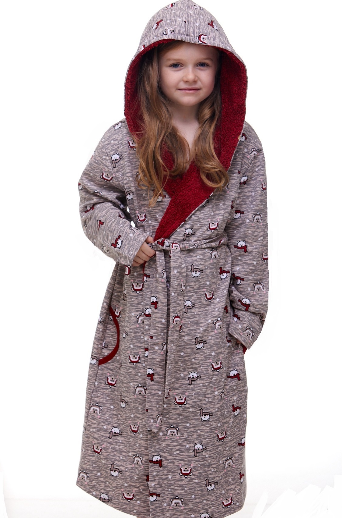 Župan dívčí, pro děti, huňatý,župan s kapucí pro holky 1T0360 - Naspaní.cz