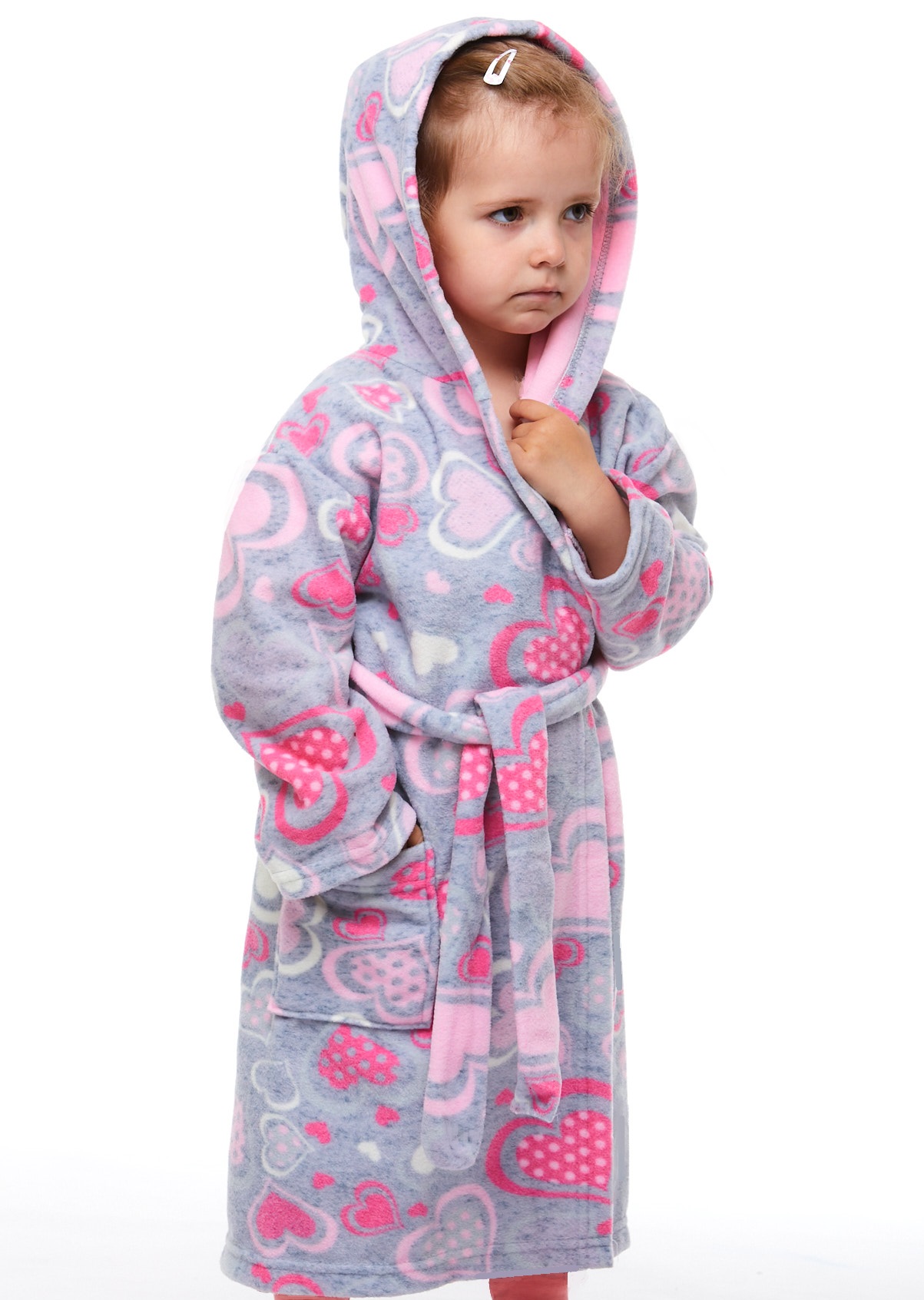 Župan dívčí, pro děti, flízový,župan s kapucí pro holky 1T0369 - Naspaní.cz
