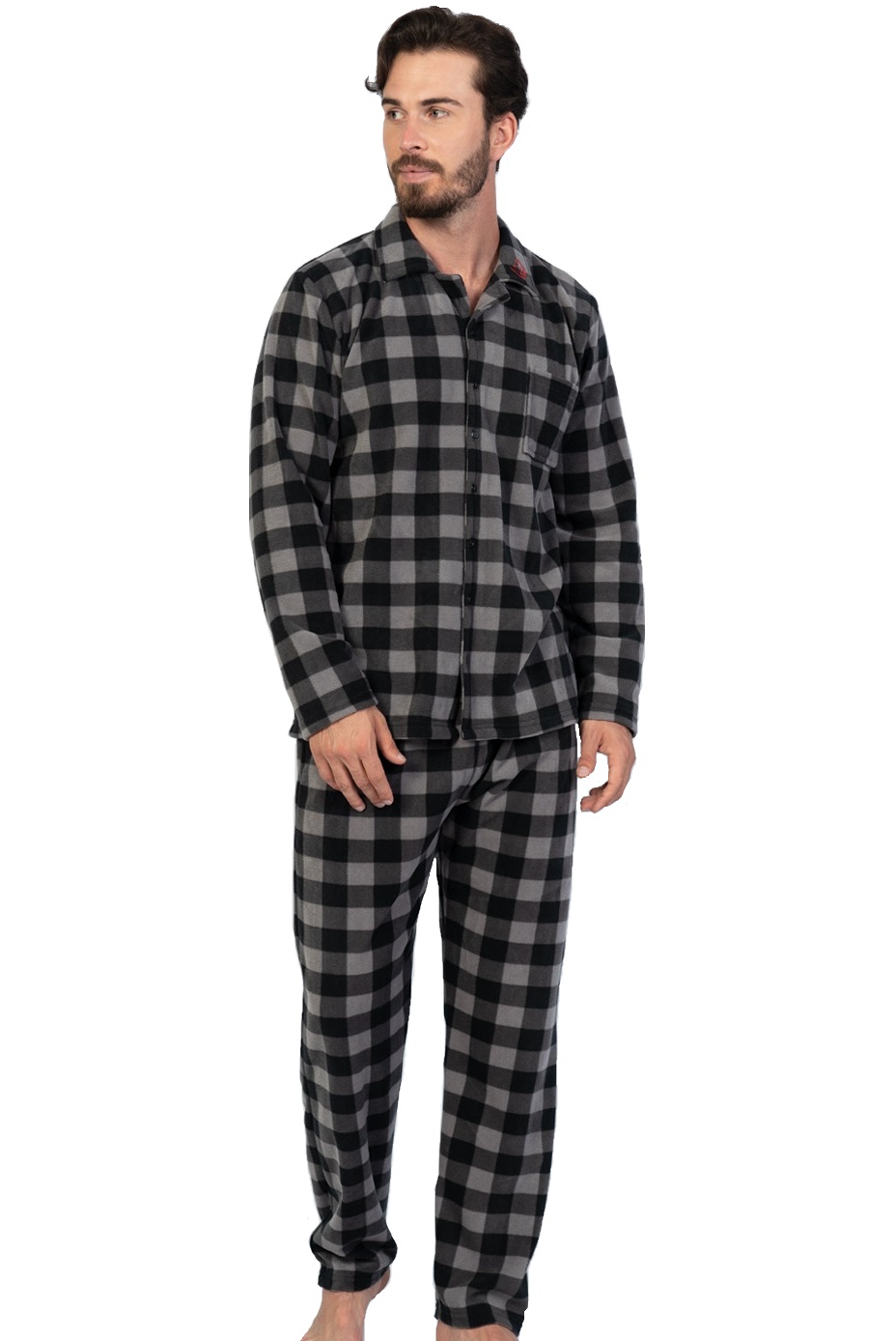 Pánské pyžamo - Flísové extra teplé, klasické pyžamo pro muže 1Z1039 ...