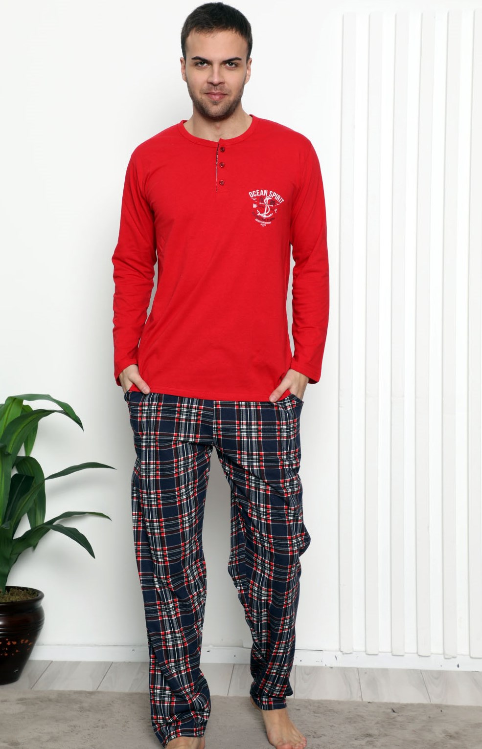 Pyžamo pro muže, pyžamo pánské z bavlny 1P1343 - Naspaní.cz